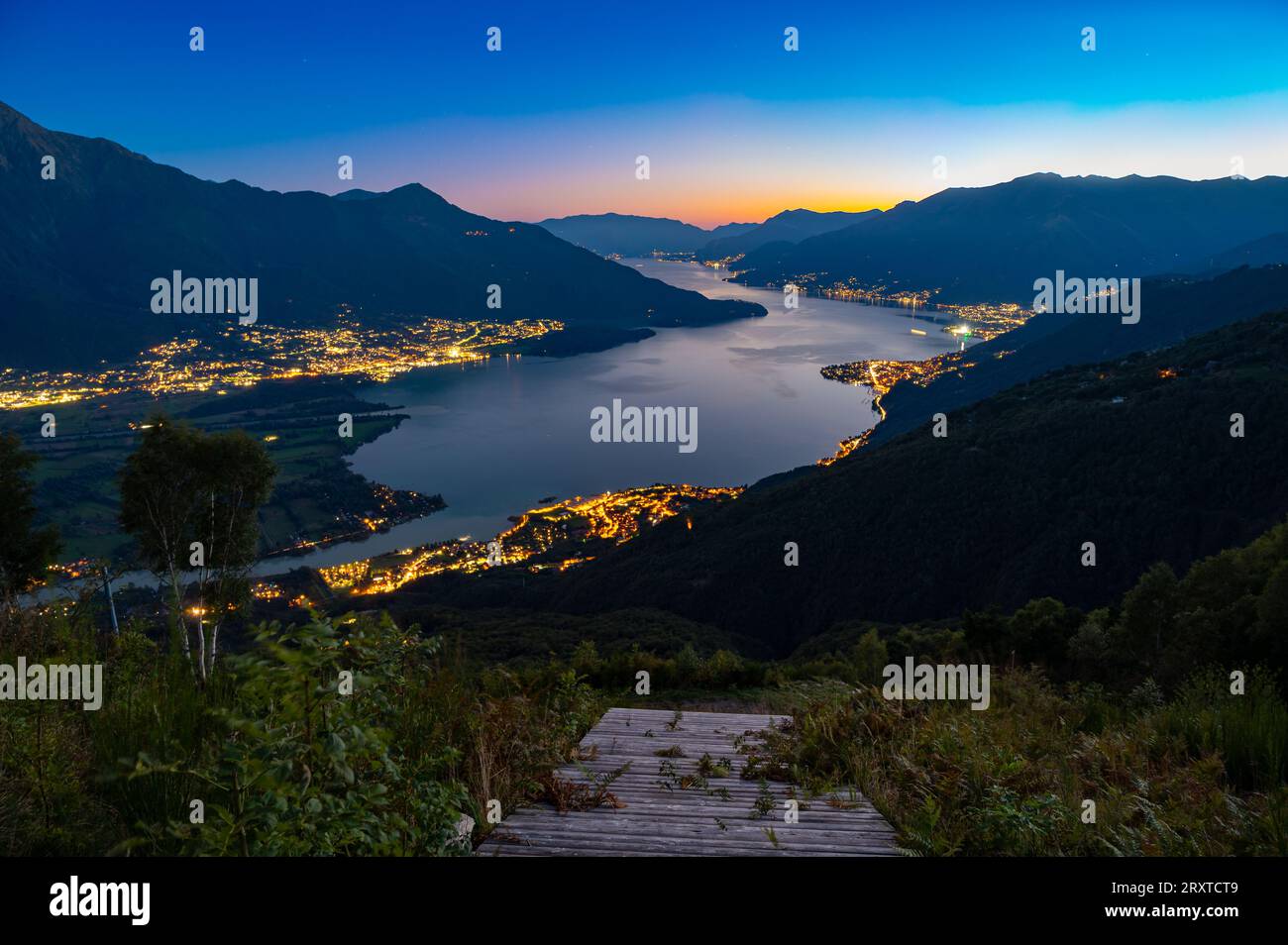 Lake Como, photographed by Gera Lario, in the evening. View of the ...
