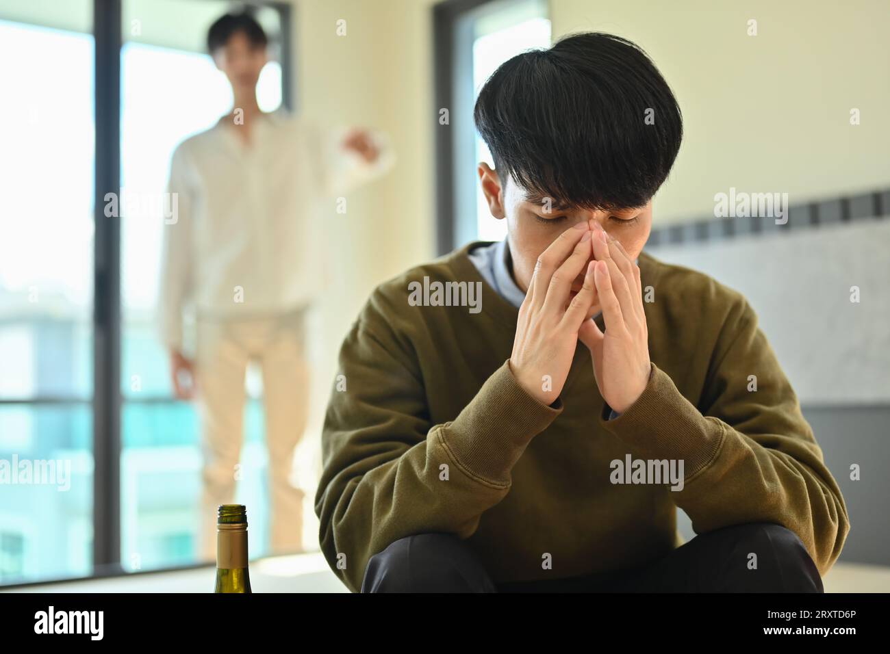 Alcohol addict having anger crisis hi-res stock photography and images ...