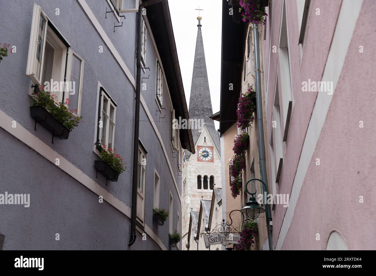 Evangelische Pfarrkirche Hallstatt (Protestant Church) in historic ...