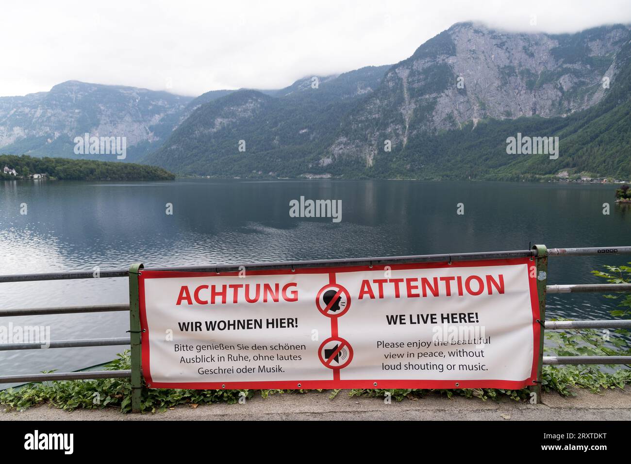 Banner created by local residents asking for respect for residents ...