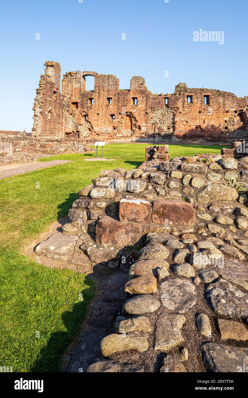 Evening light on Penrith Castle built at the end of the 14th century at ...