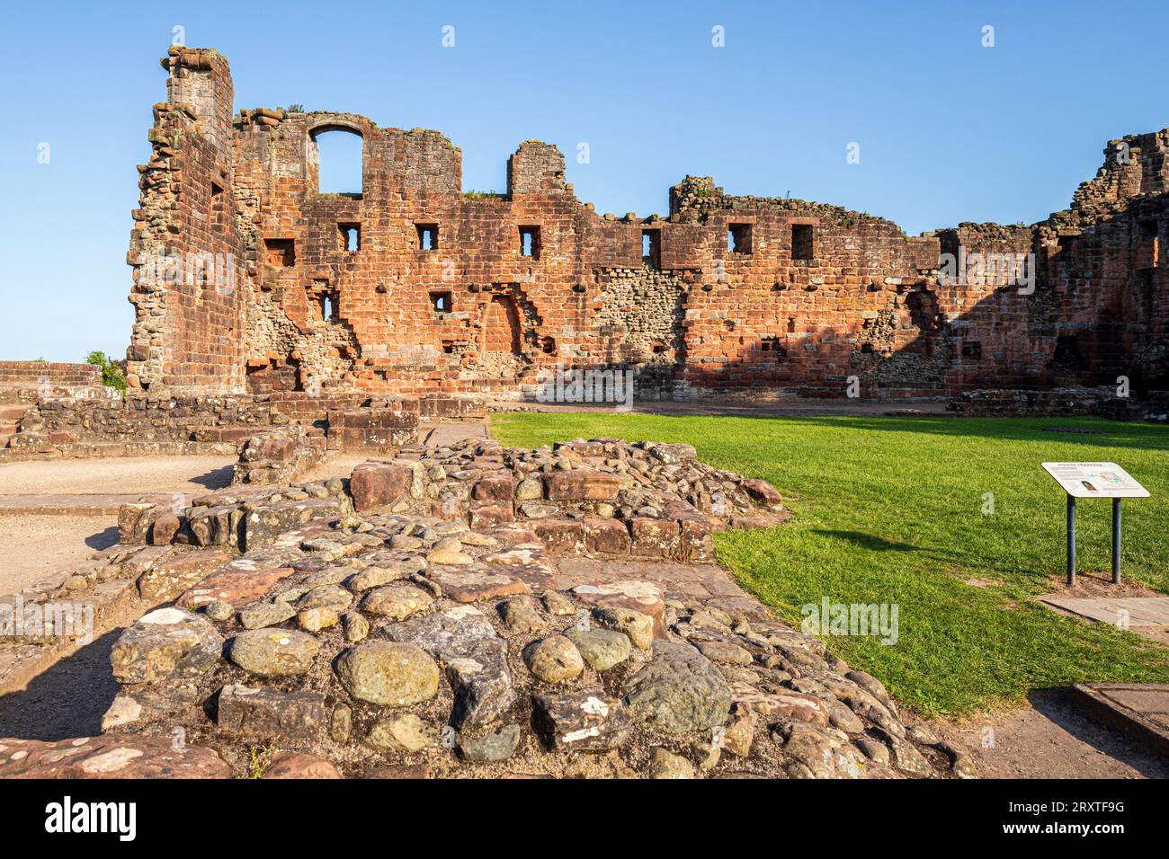 Evening light on Penrith Castle built at the end of the 14th century at ...