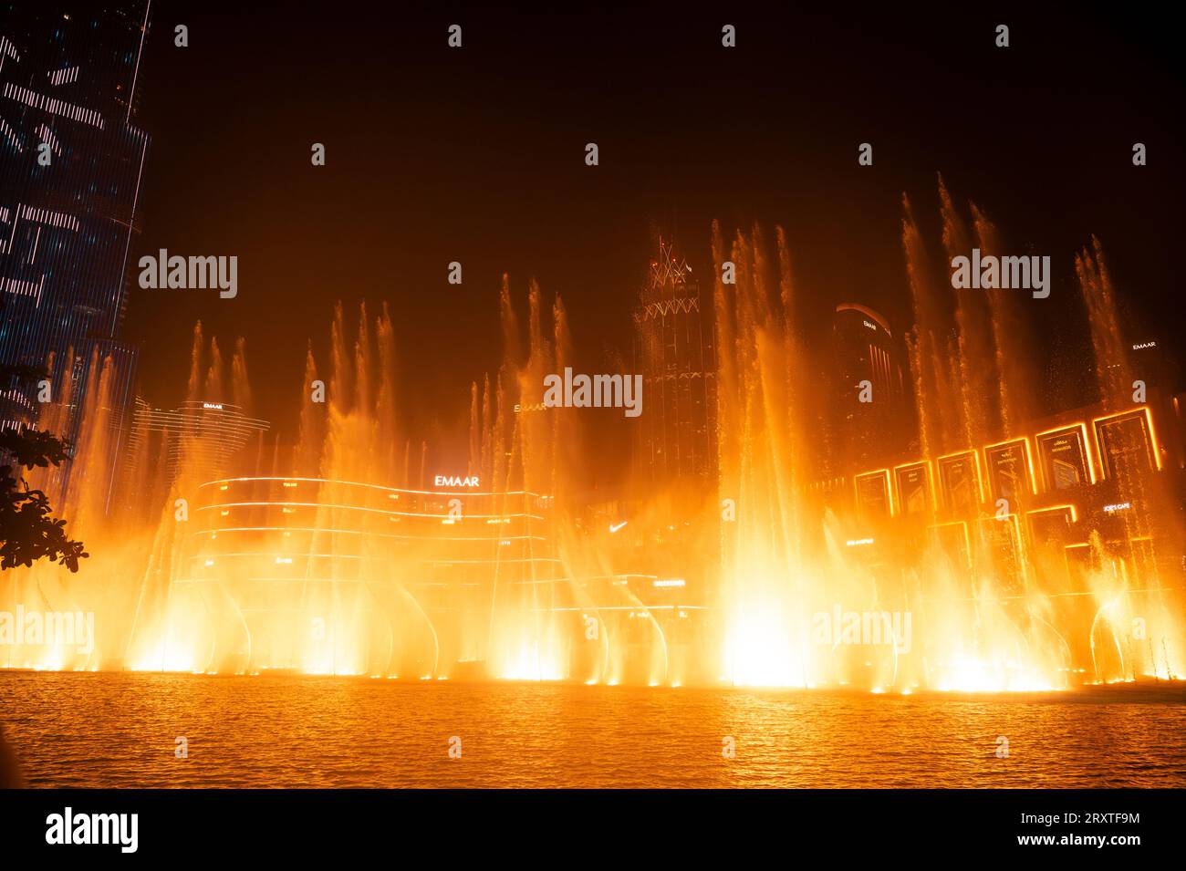 The Water Lights Of Dubai Stock Photo - Alamy