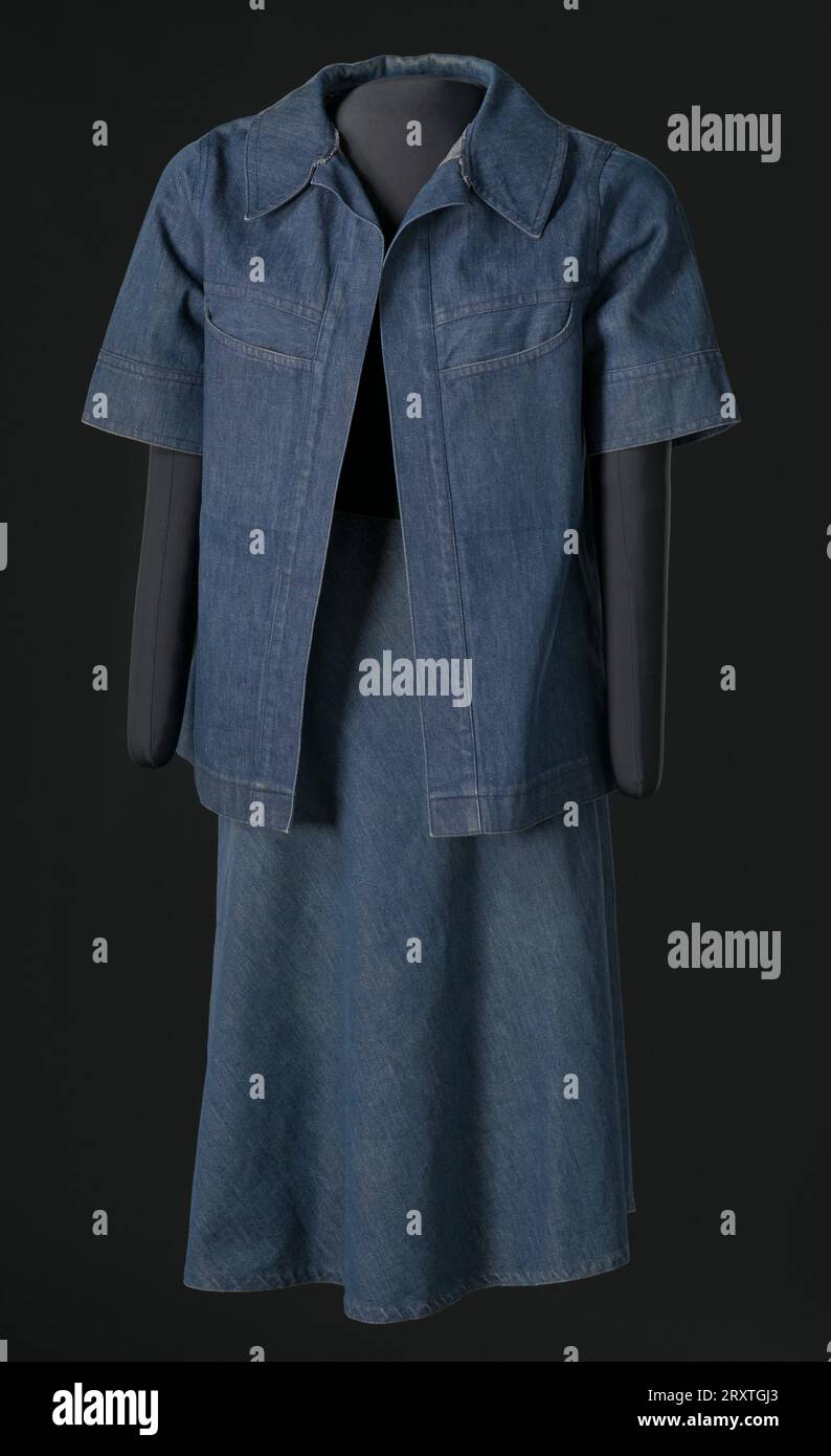 Denim jacket and skirt designed by Arthur McGee mid 20th-late 20th ...