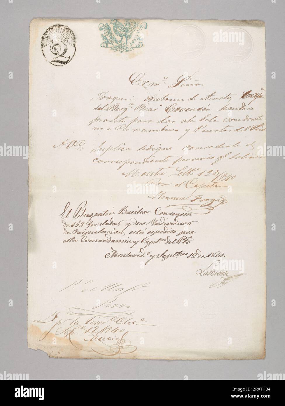 Certificate for Brazilian ship carrying seven enslaved persons ...