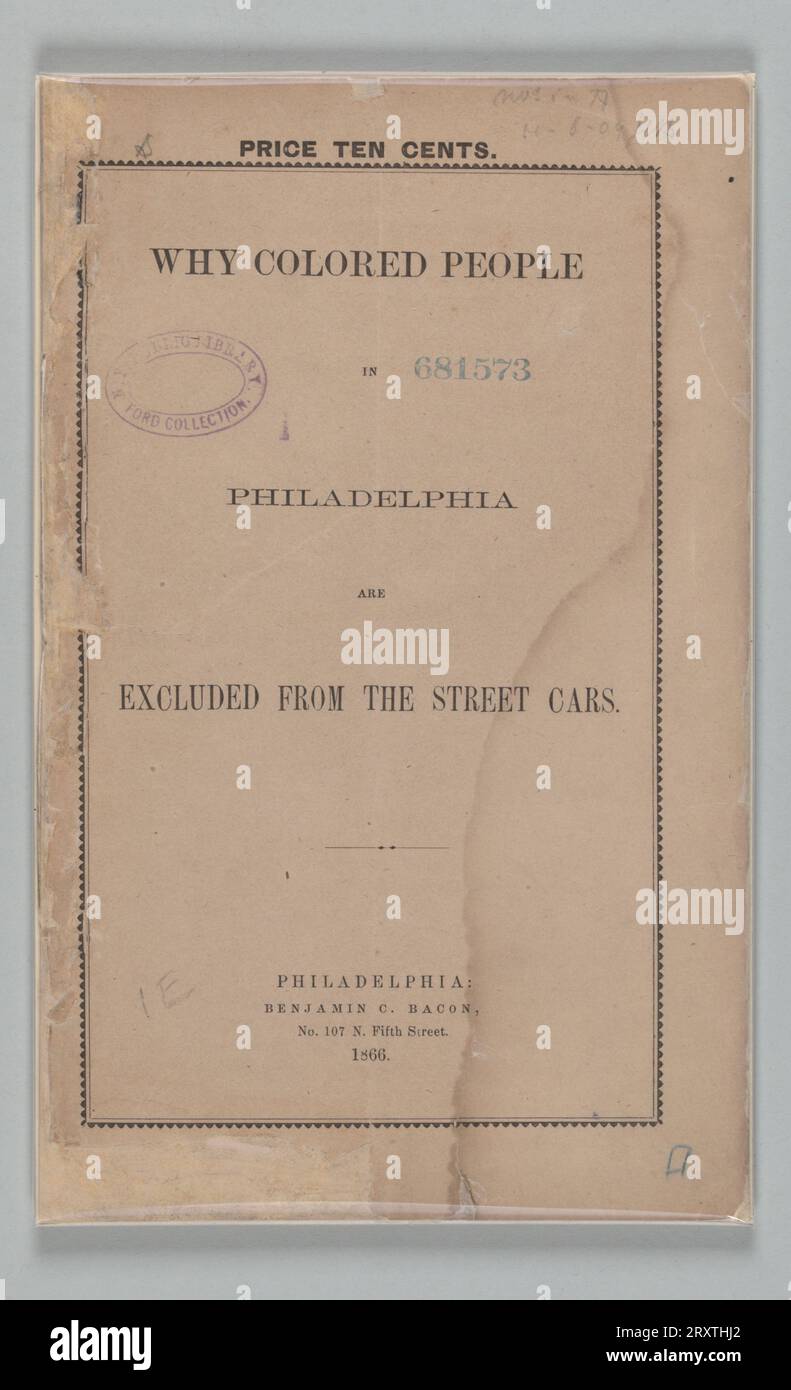 Why Colored People in Philadelphia are Excluded from the Street Cars ...