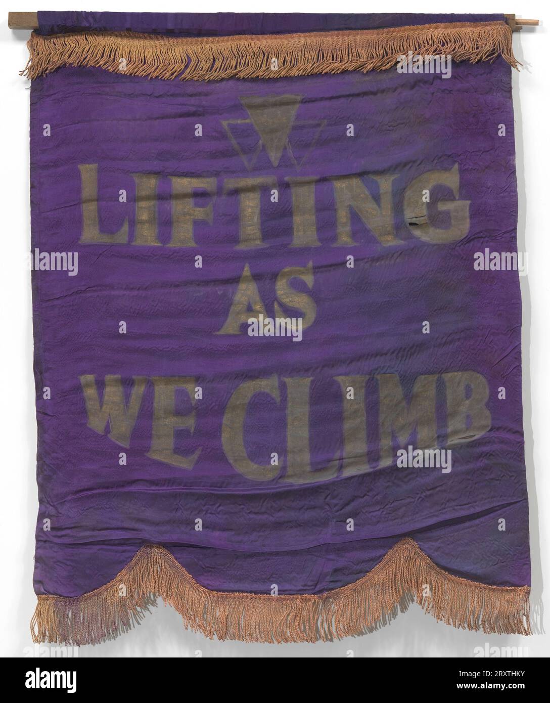 A purple silk banner with gold fringe created for the Oklahoma ...