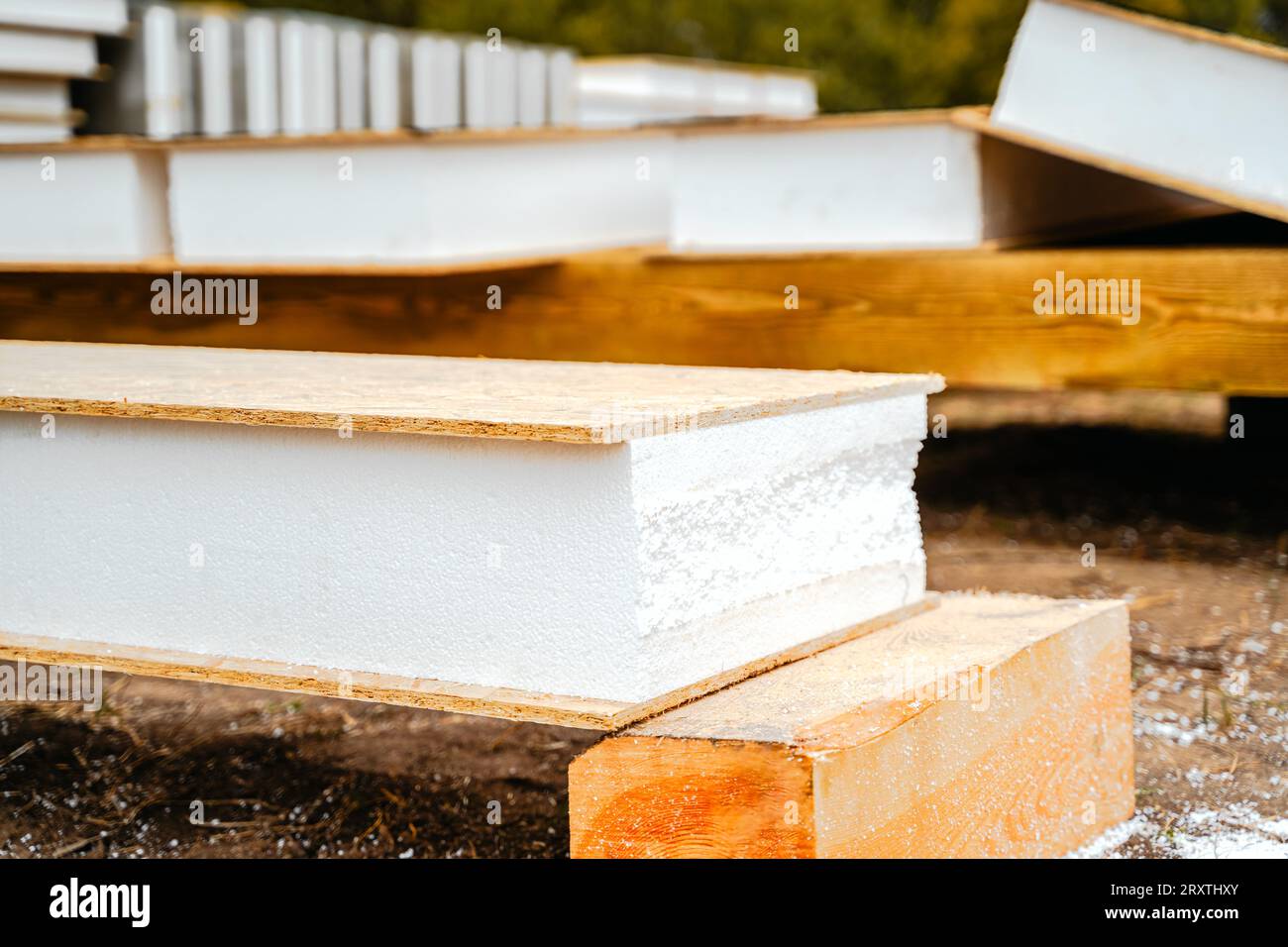 Building construction of wooden frame house made of SIP structural ...