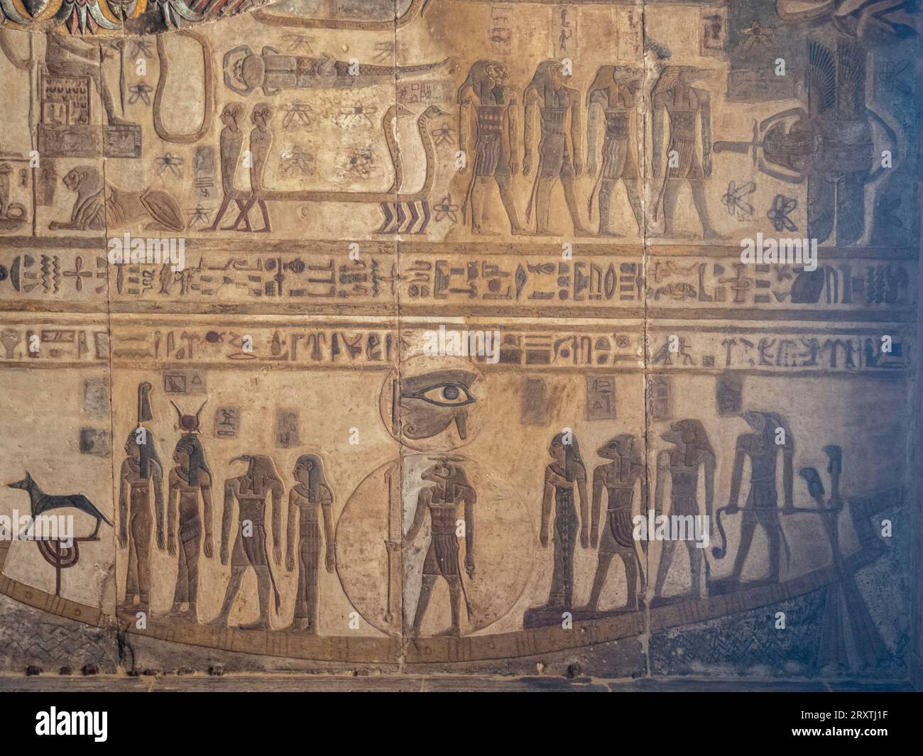 Relief in the Temple of Hathor, which began construction in 54 BCE ...