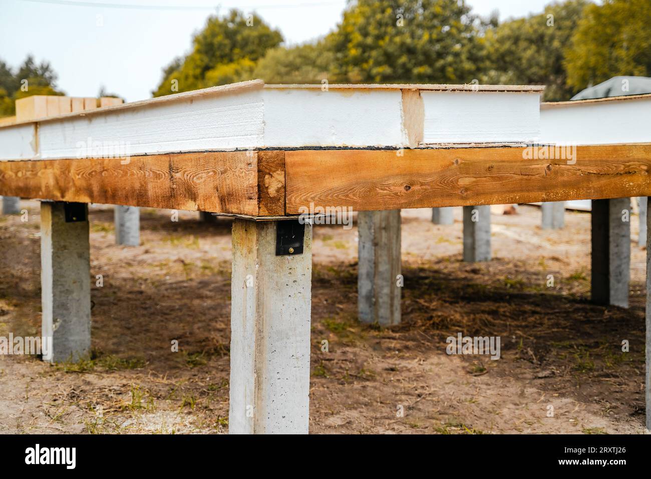 Building construction of wooden frame house made of SIP structural ...