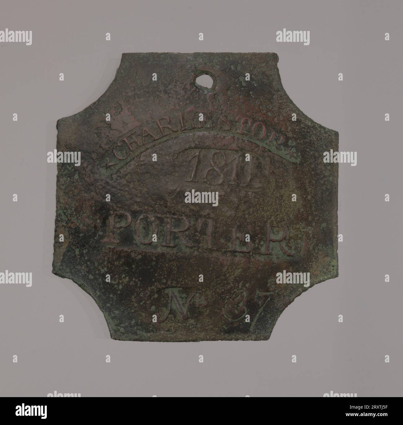 Charleston slave badge from 1811 for Porter No. 37 1811 Stock Photo - Alamy