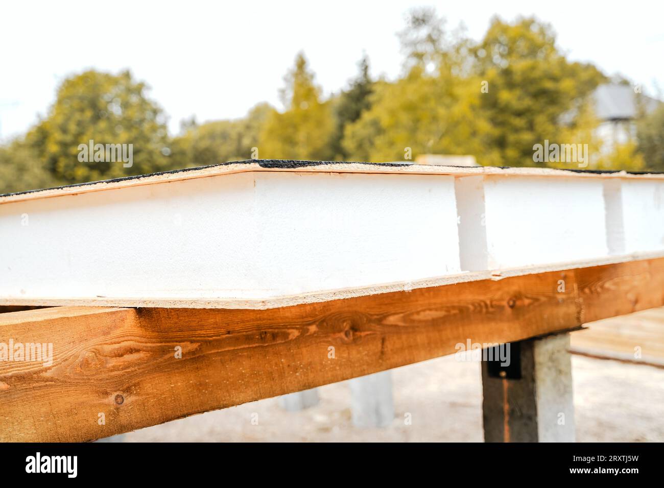 Building construction of wooden frame house made of SIP structural ...