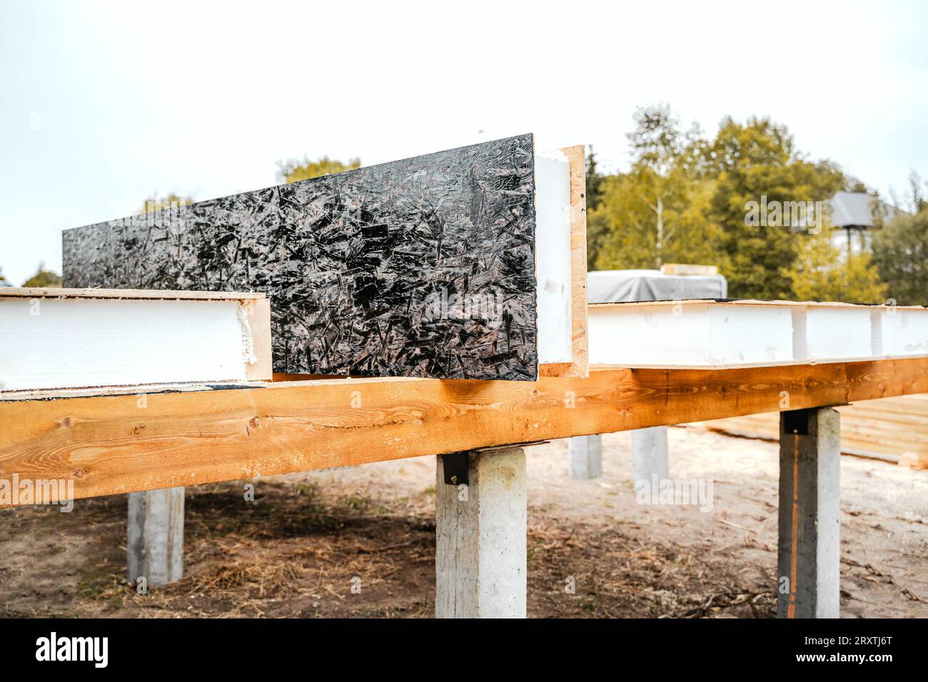 Building construction of wooden frame house made of SIP structural ...