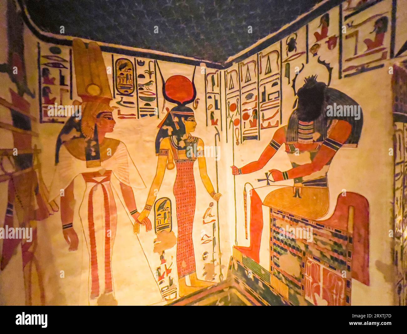 Reliefs and paintings in the tomb of Nefertari, the Great Wife of ...