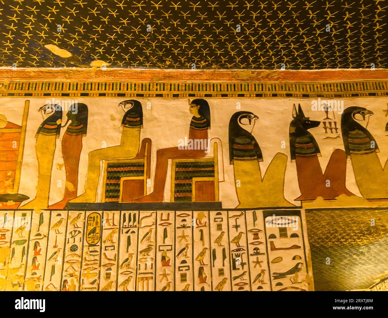 Reliefs and paintings in the tomb of Nefertari, the Great Wife of ...