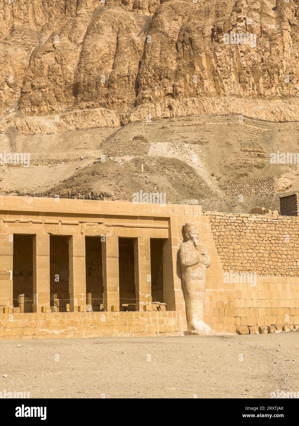 The base of the mortuary temple of Hatshepsut in Deir al-Bahri, built ...
