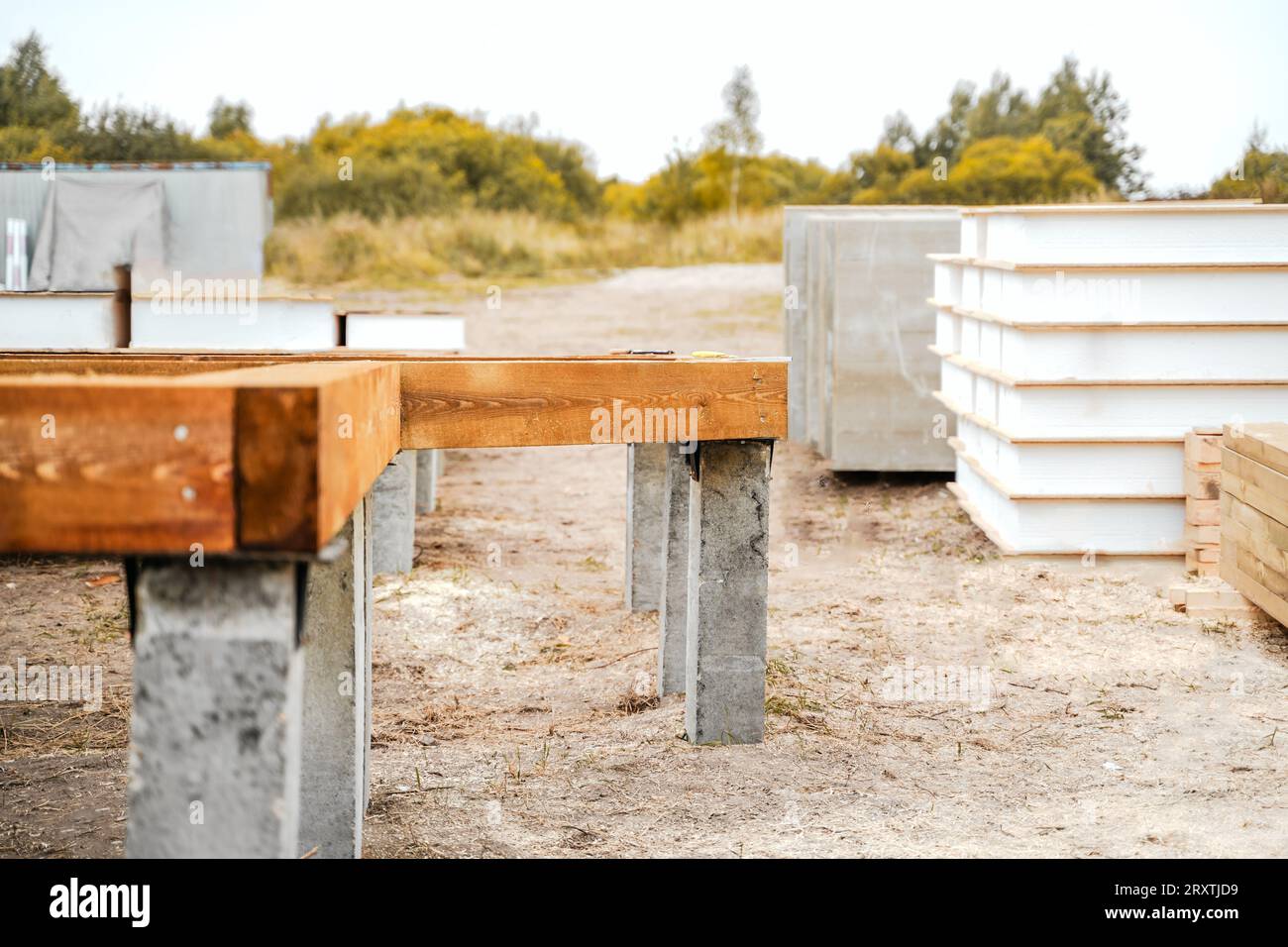 Building construction of wooden frame house made of SIP structural ...