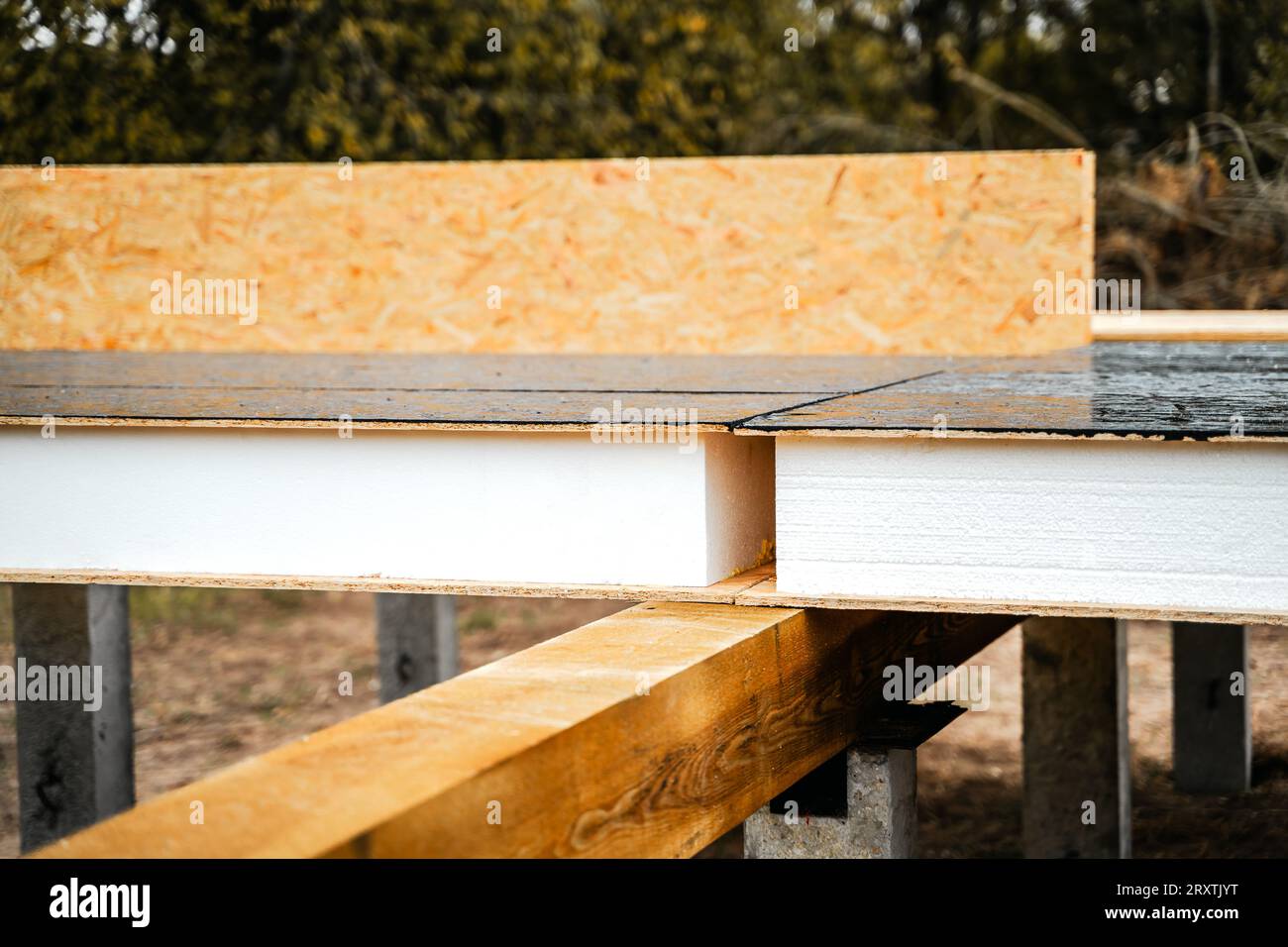 Building construction of wooden frame house made of SIP structural ...