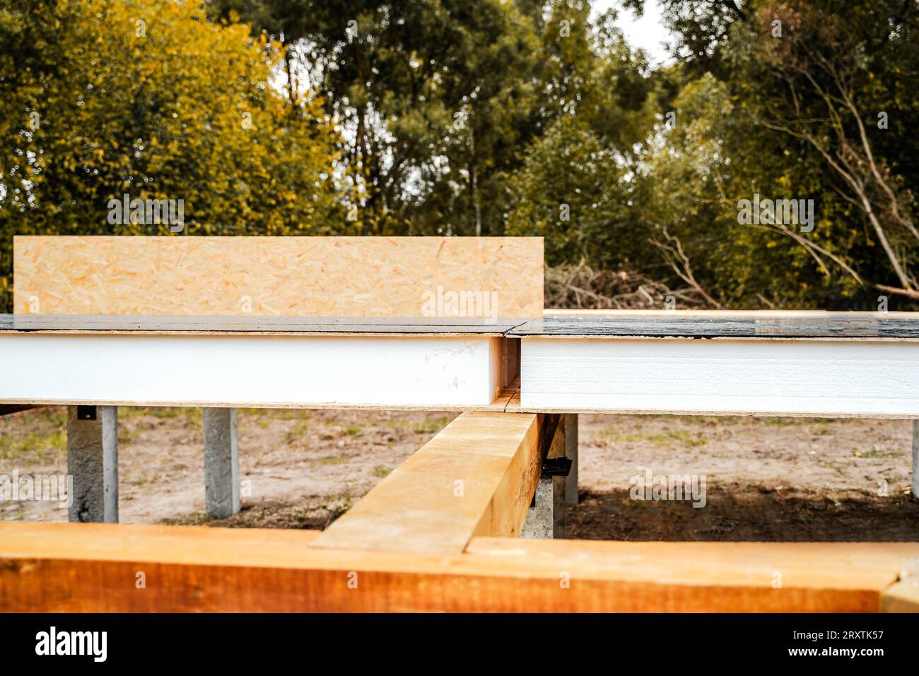 Building construction of wooden frame house made of SIP structural ...