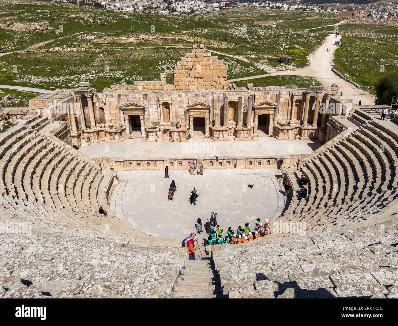 The great North Theater in the ancient city of Jerash, believed to be ...