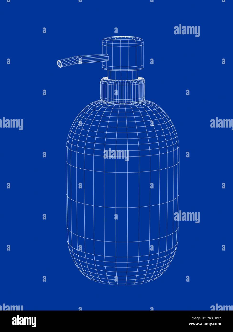 3D wire-frame model of liquid soap dispenser Stock Photo - Alamy