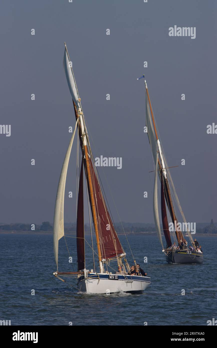 The oyster smack Polly MN12, Blackwater match, Essex, 2023 Stock Photo ...