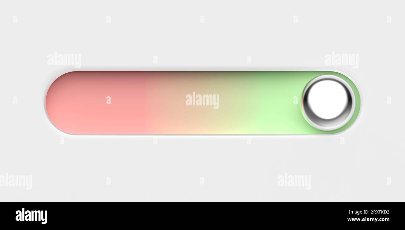 Red and green round slider button, front view Stock Photo - Alamy