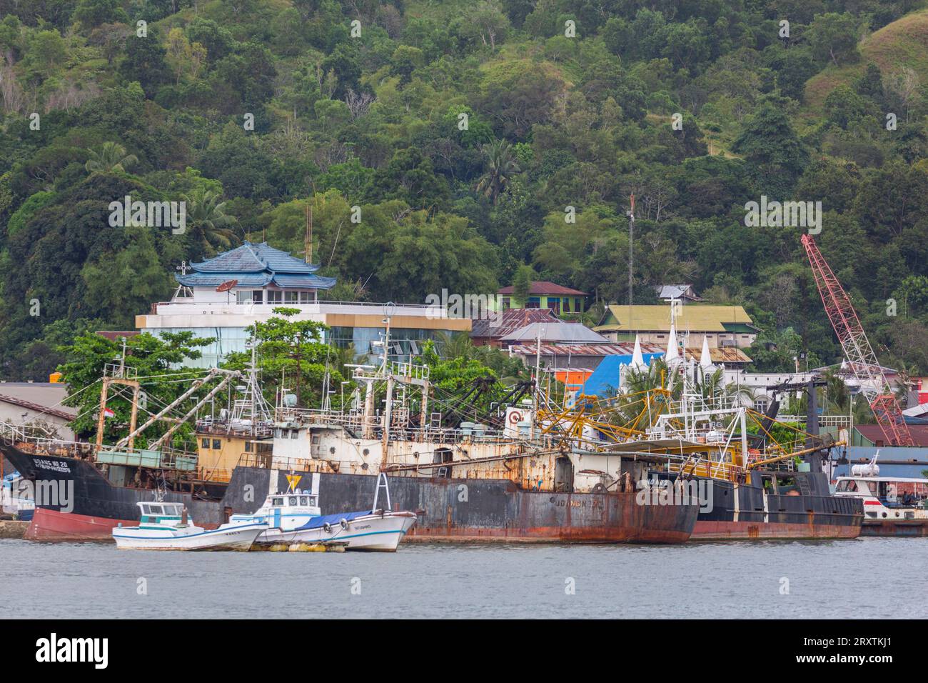 The harbor in the city of Sorong, the largest city and the capital of ...