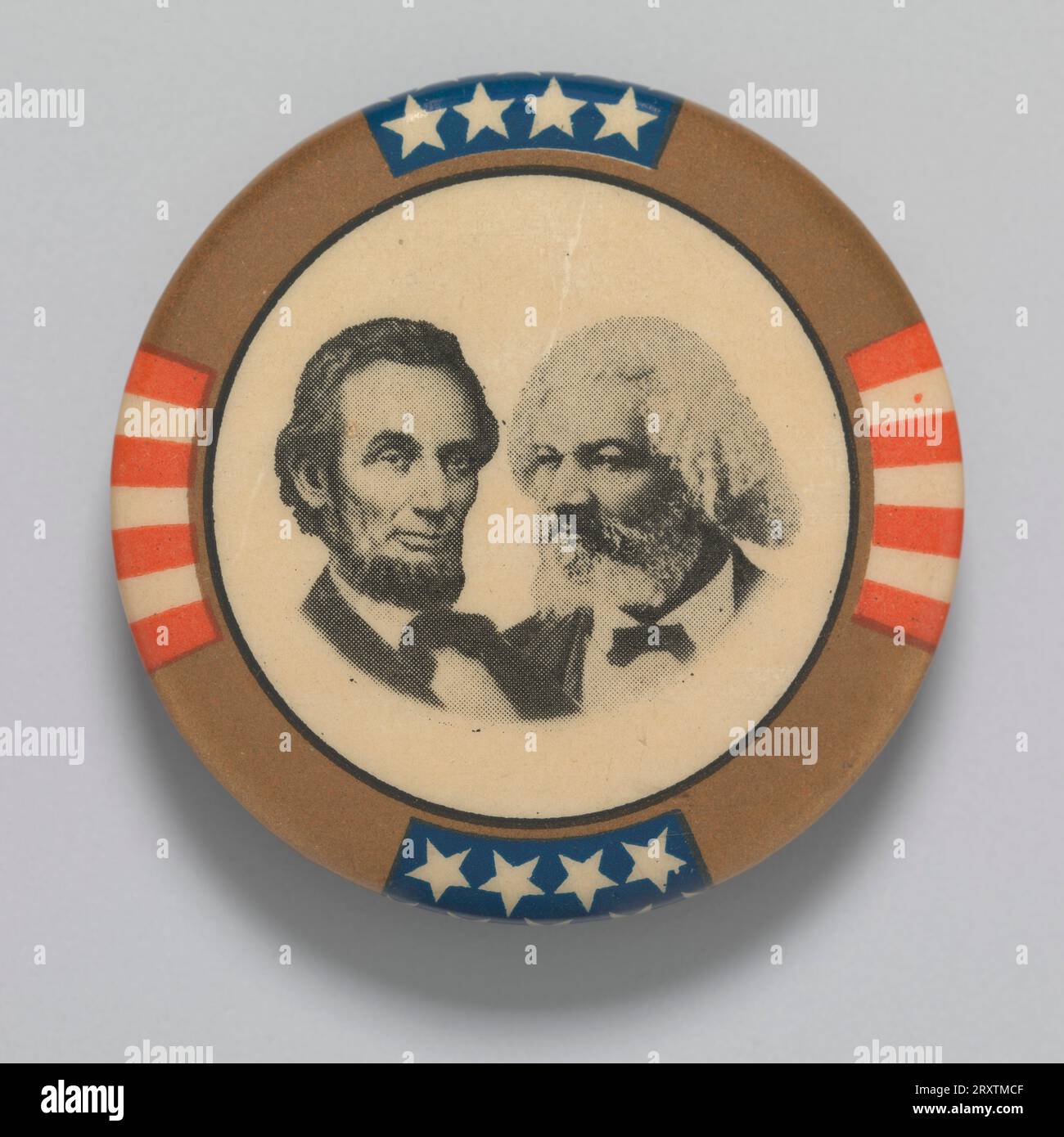 Pinback button featuring Abraham Lincoln and Frederick Douglass 1960s ...
