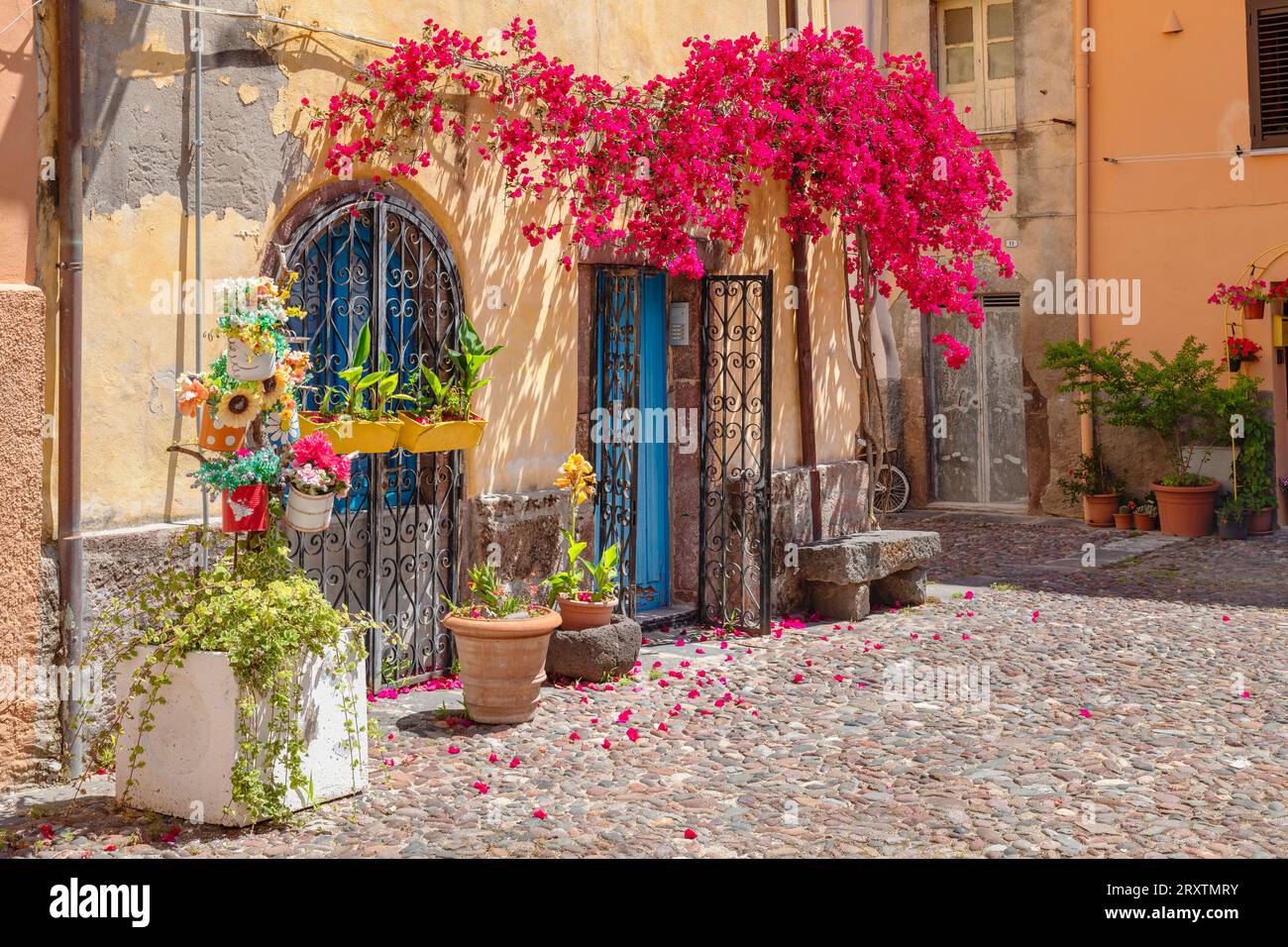 Old town of Bosa, Oristano district, Sardinia, Italy, Mediterranean ...
