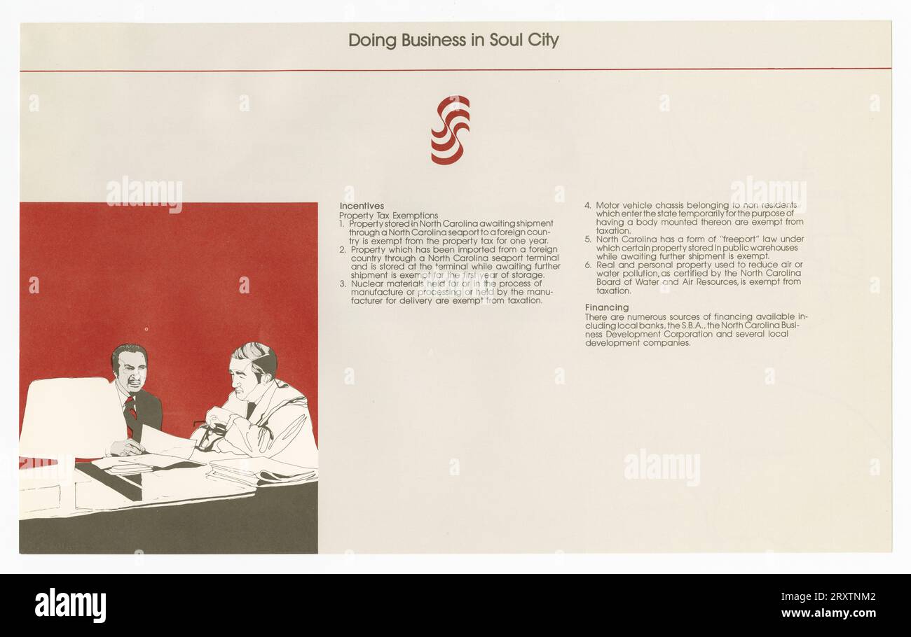 Portfolio titled, "Soul City, North Carolina", promoting a planned ...