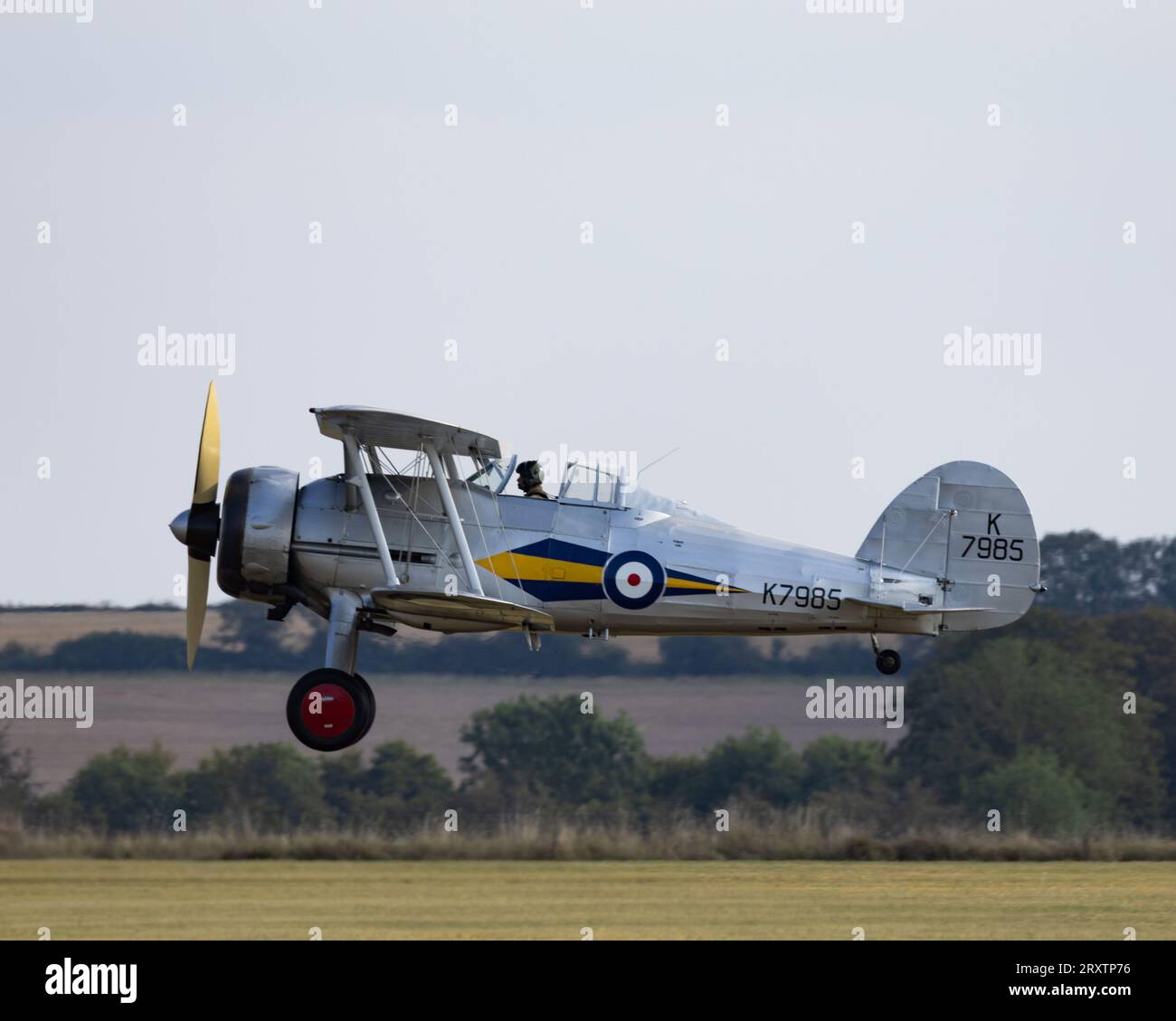 A preserved RAF Gloster Gladiator biplane at the 2023 Duxford Battle of ...