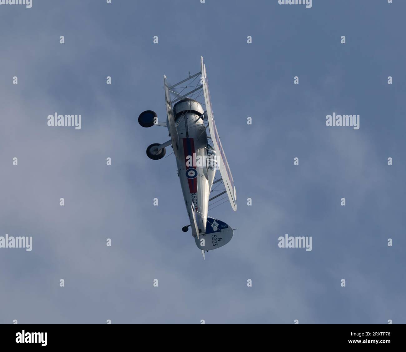 A preserved RAF Gloster Gladiator biplane at the 2023 Duxford Battle of ...