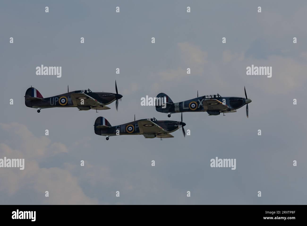 Three Hawker Hurricane fighter aircraft at the Battle of Britain Air ...