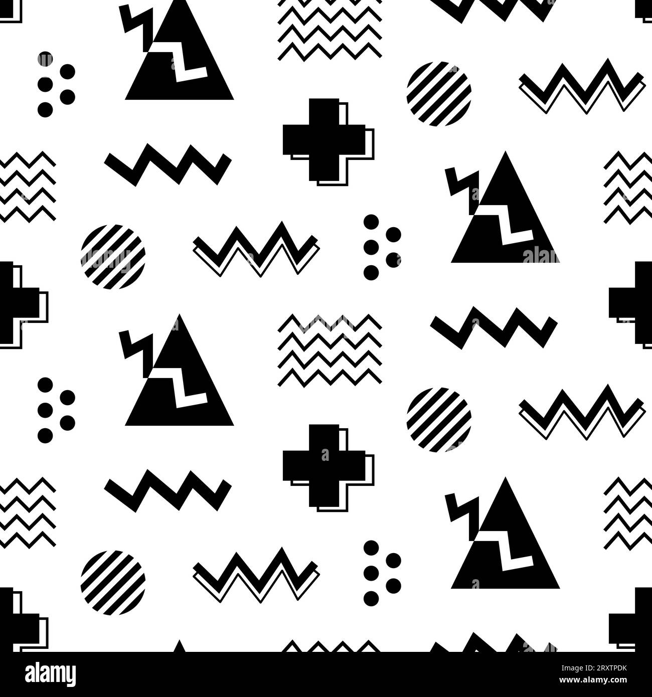 90s Trendy Geometric Memphis Seamless Pattern Stock Vector Image & Art ...