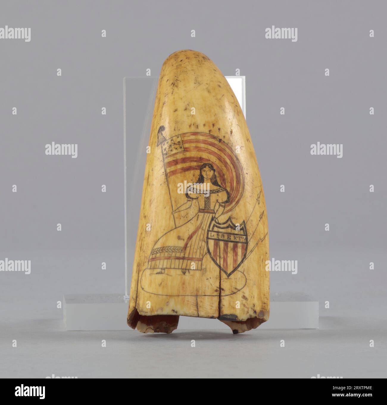 Scrimshaw etched with patriotic theme owned by John Wesley Cromwell ...