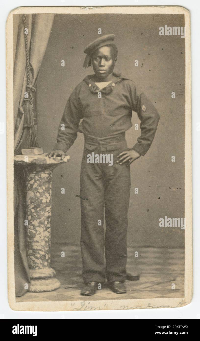 Carte-de-visite studio photograph of an African American sailor ...