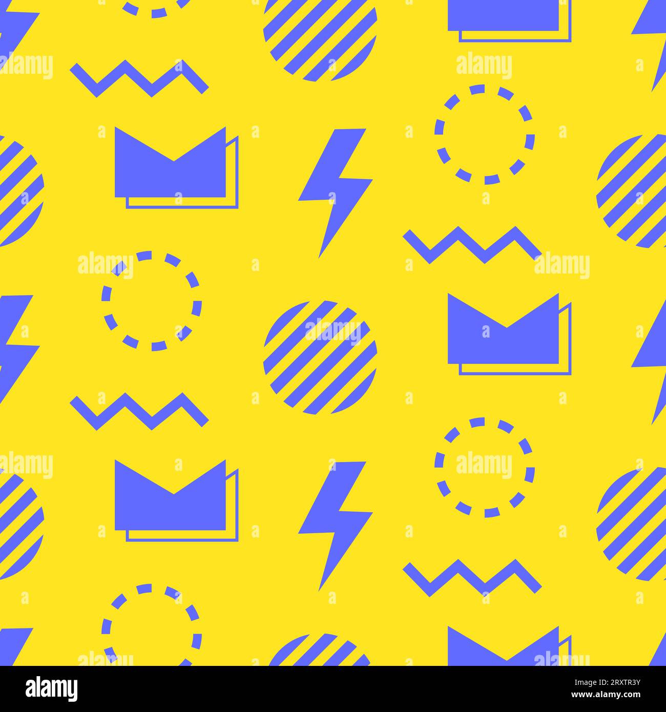90s Trendy Geometric Memphis Seamless Pattern Stock Vector Image & Art ...