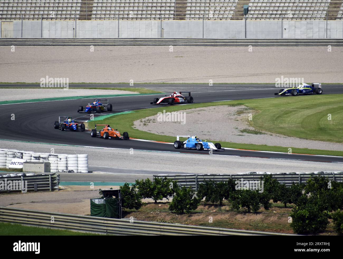 Thrilling Formula 4 Racing at Ricardo Tormo Circuit, Cheste Stock Photo ...