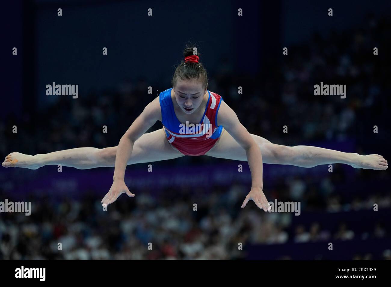 North Korea's Kim Sujong competes in the floor exercise routine on her ...