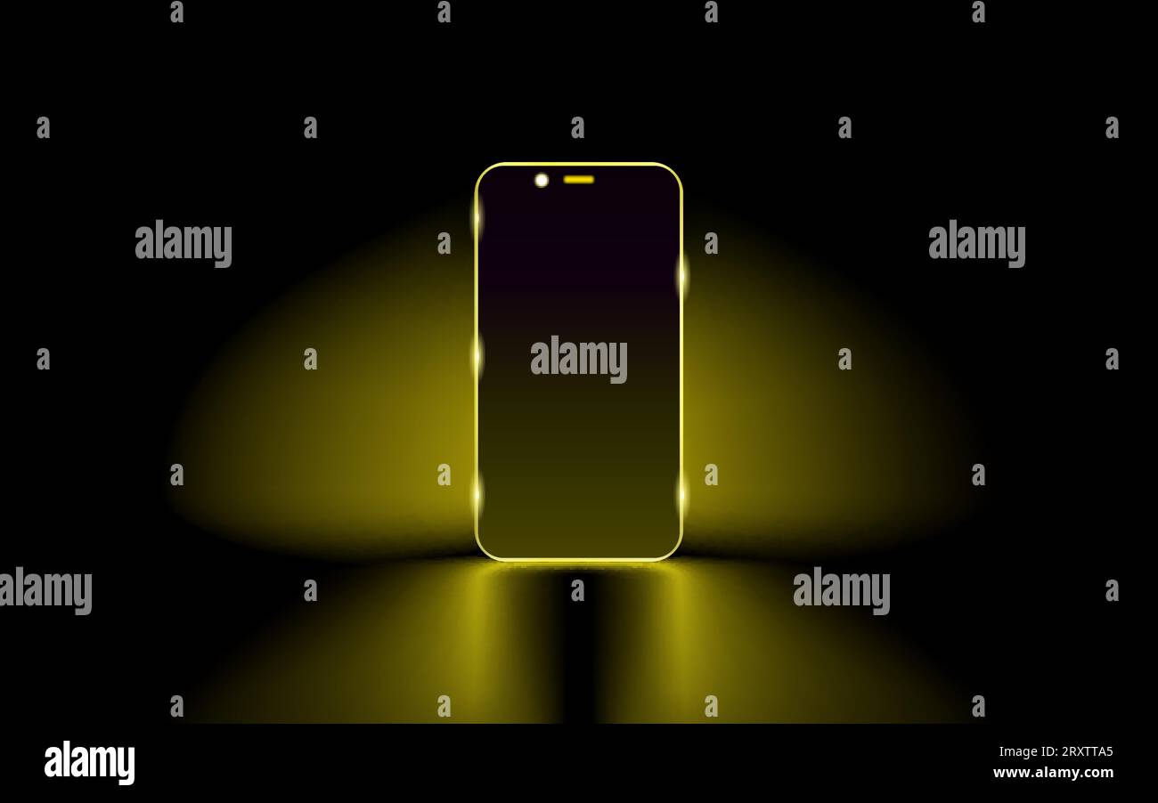 Smartphone mobile screen, technology mobile display light. Vector Stock ...