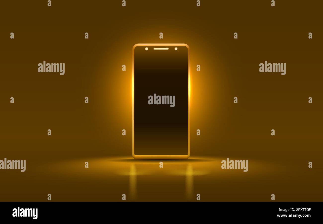 Smartphone mobile screen, technology mobile display light. Vector Stock ...