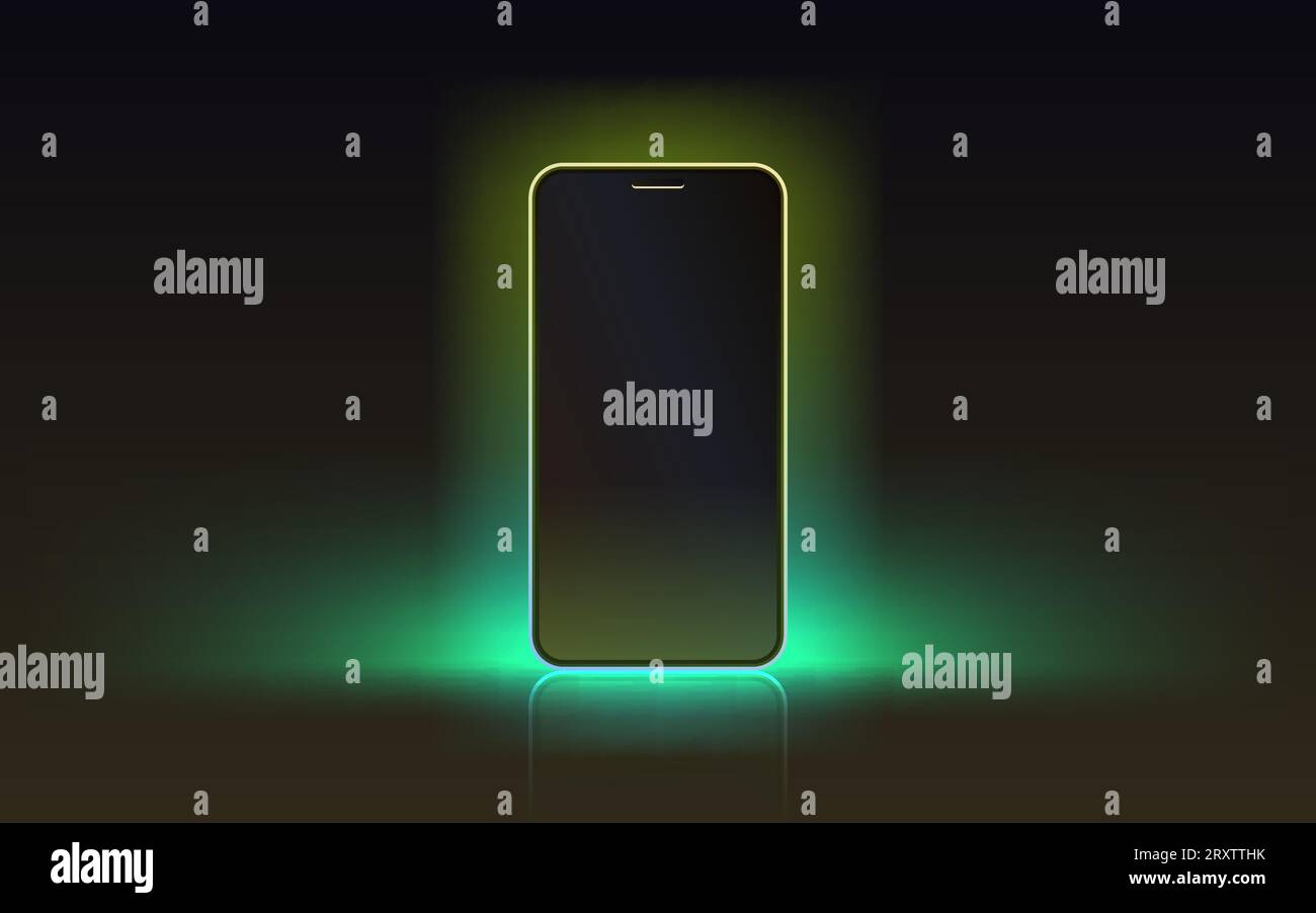 Smartphone mobile screen, technology mobile display light. Vector Stock ...