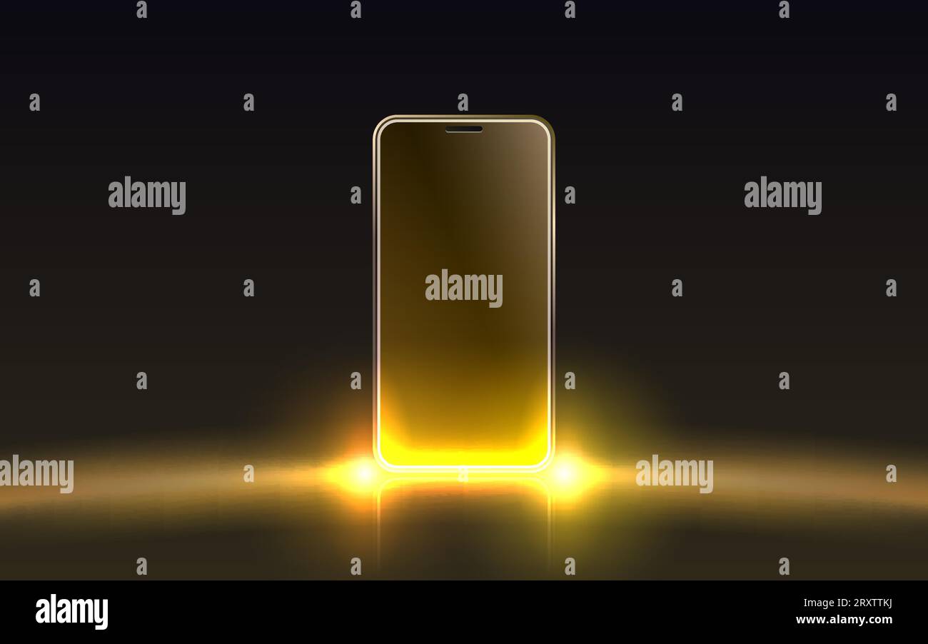 Smartphone mobile screen, technology mobile display light. Vector Stock ...