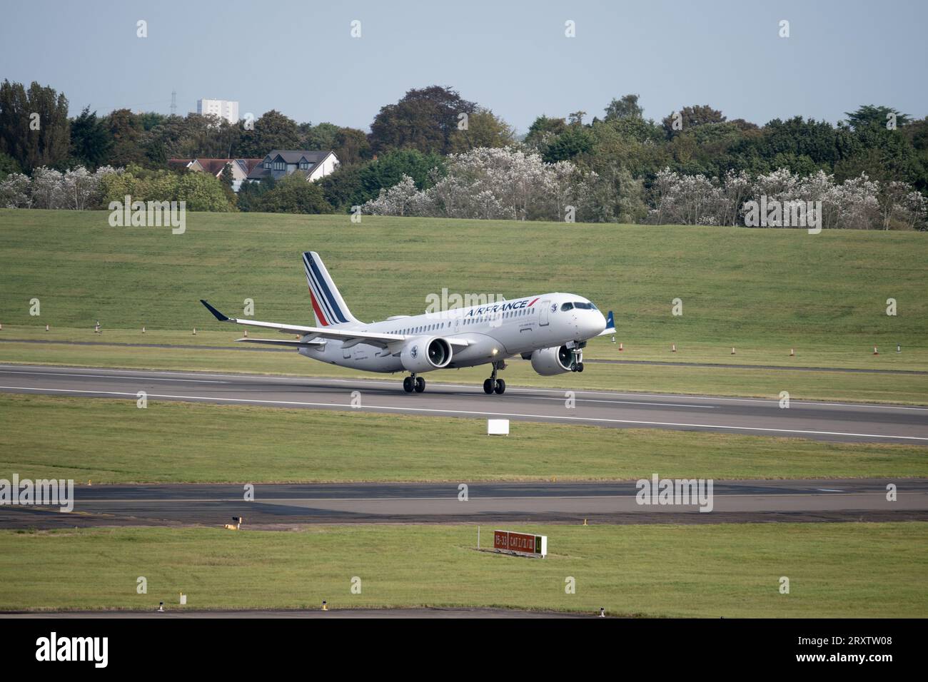 Air France Airbus A220-300 taking off at Birmingham Airport, UK (F-HZUB ...
