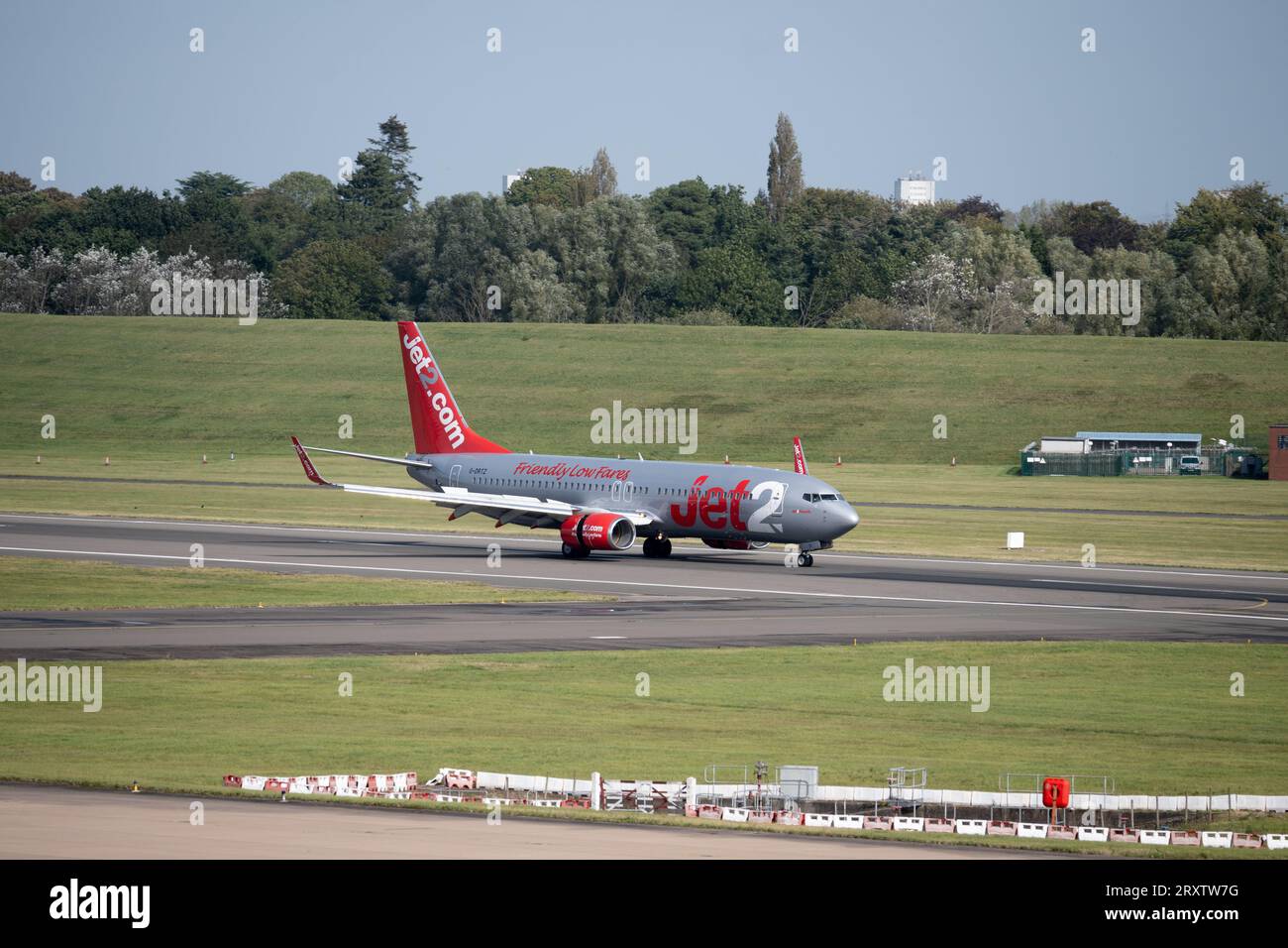 Jet2 Boeing 737-8AS landing at Birmingham Airport, UK (G-DRTZ Stock ...