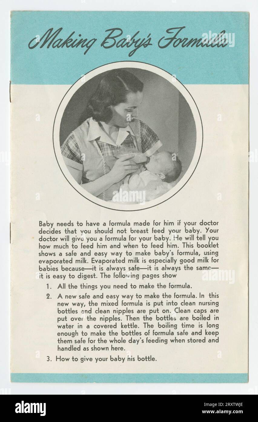 A 4-page booklet called "Making Baby's Formula", published by the ...