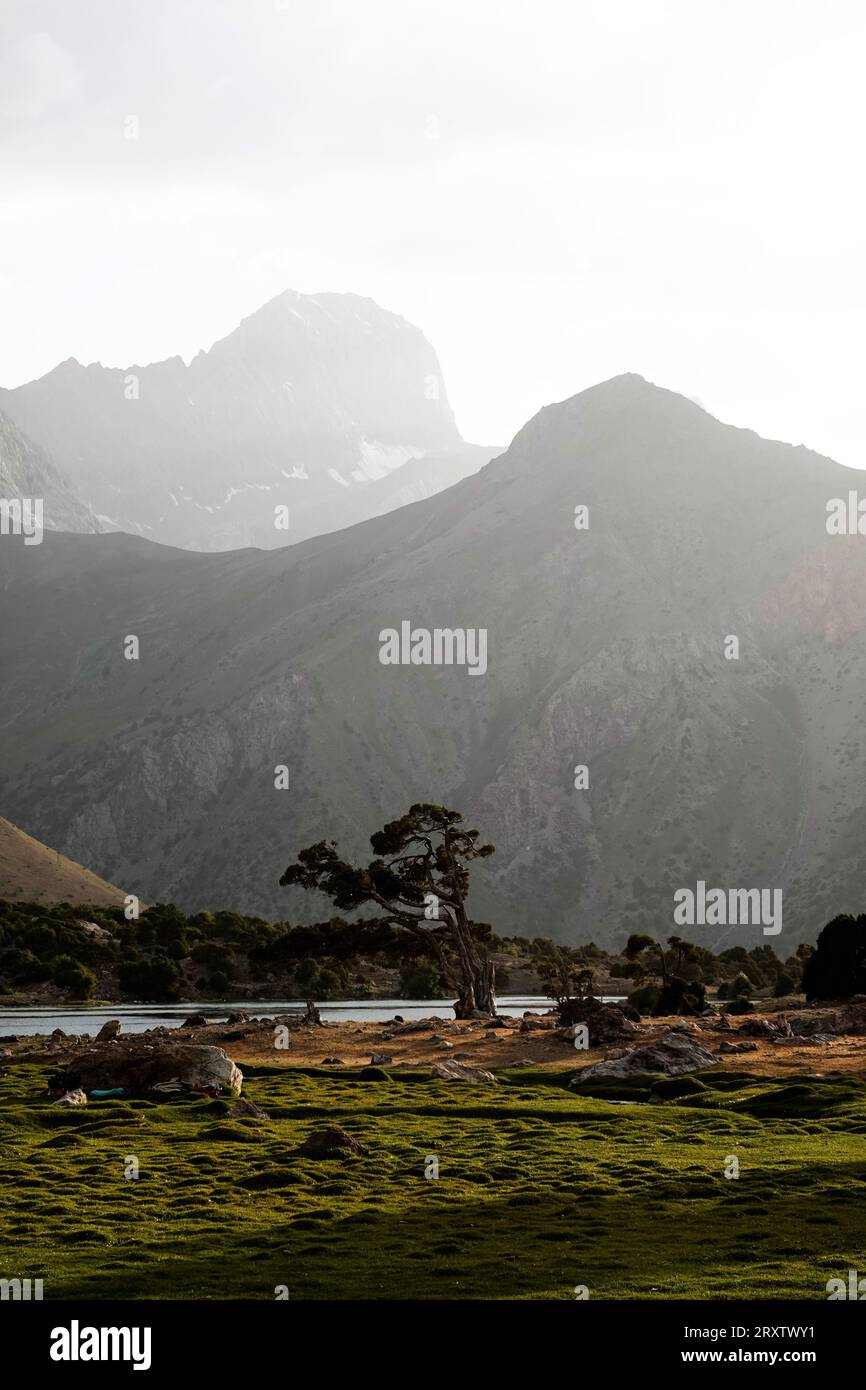Big avalanche in the remote and spectacular Fann Mountains, part of the ...
