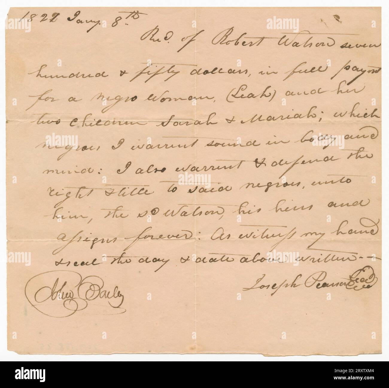 Handwritten Bill Of Sale The Document Pertains To The Sale Of A Slave handwritten-bill-of-sale-the-document-pertains-to-the-sale-of-a-slave
