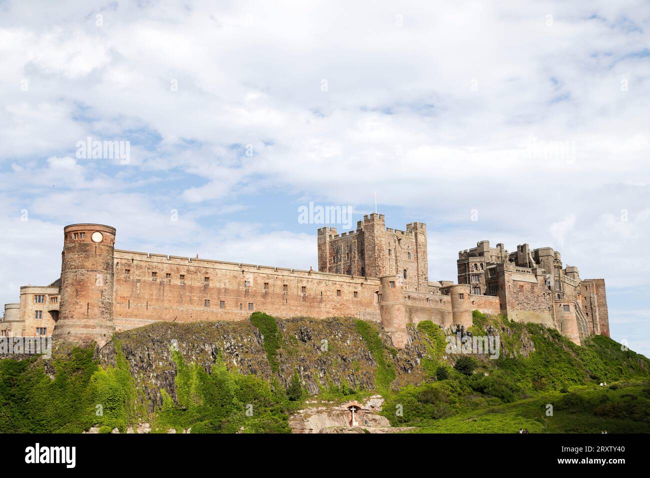 Bamburgh Castle, a hilltop fortress and Grade I Listed Building ...